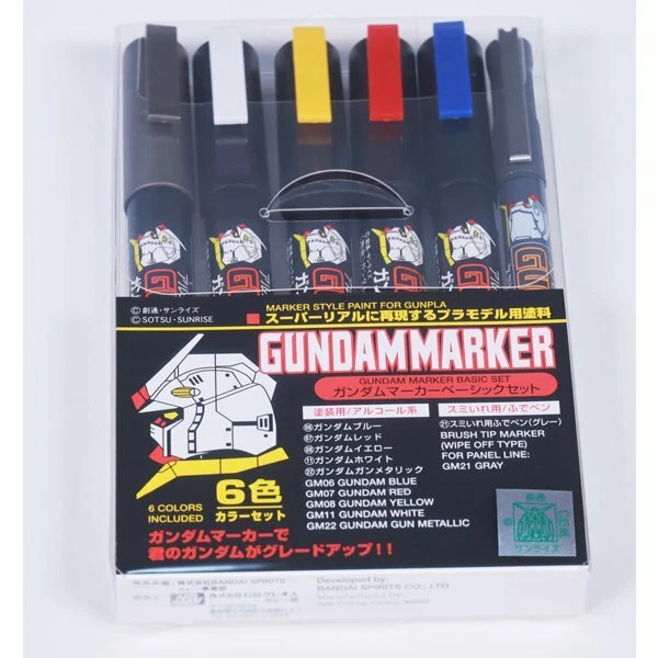 GUNDAM MARKER BASIC Set 6Colors for GUNPLA Plastic Model GMS105 GSI ...