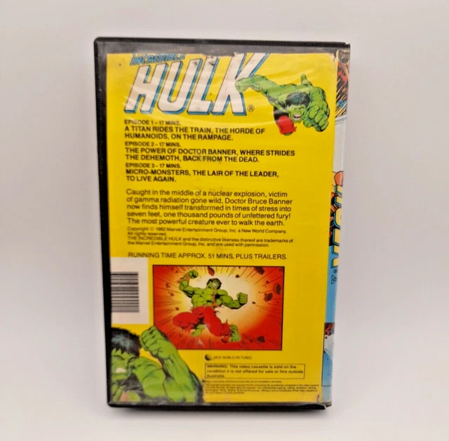 THE INCREDIBLE HULK Marvel Classic Superheroes VHS Video Tape 1982 ...