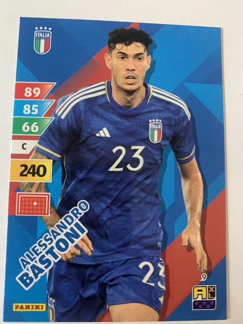 ALESSANDRO BASTONI N.9 CARD Azzurri Adrenalyn Panini - COLLEZIONE ...