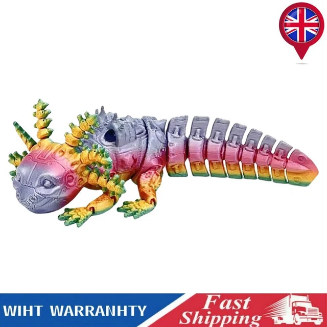 3D PRINTED AXOLOTL Toy Articulated Mechanical Axolotl Figurine Gifts ...