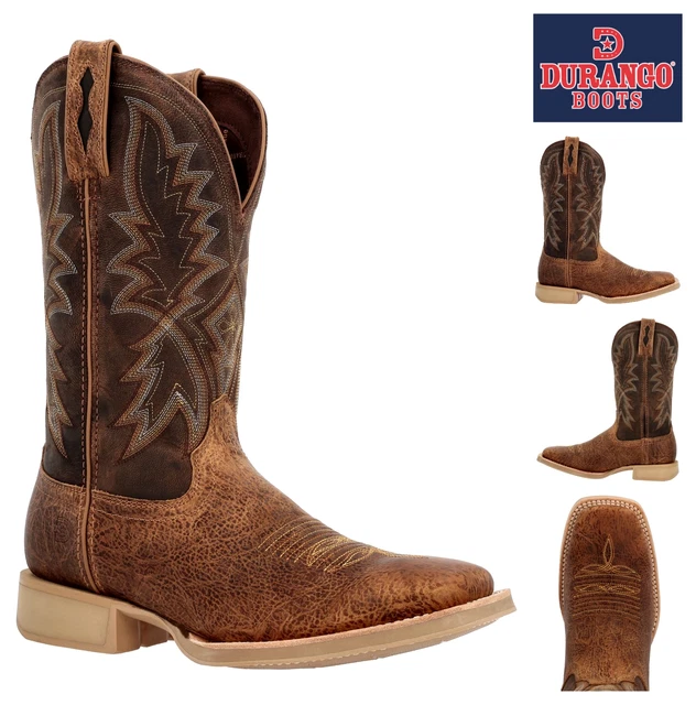 DURANGO REBEL PRO Lite Leather Western Cowboy Boot Mens 8 M Tan & Brown ...