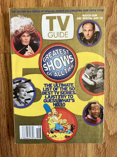 TV GUIDE MAY 4-10, 2002 Greatest Shows of All Time Cover/No Label £9.62 ...