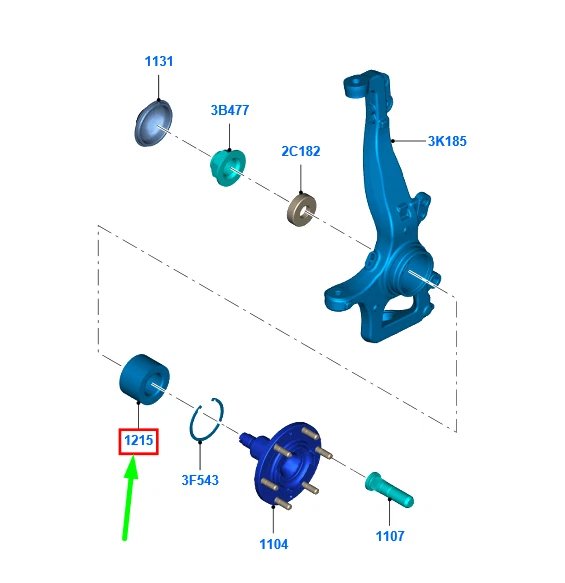 FORD RANGER T6 MK1 Front Wheel Hub Bearing 1725903 AB31-1215-CB NEW ...