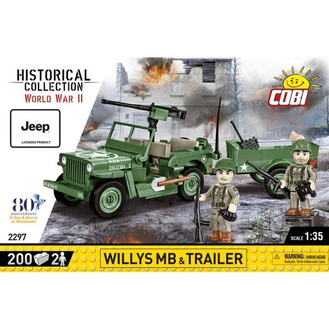 COBI, JEEP WILLYS MB avec remorque 80e anniversaire - 200 Pièces ...
