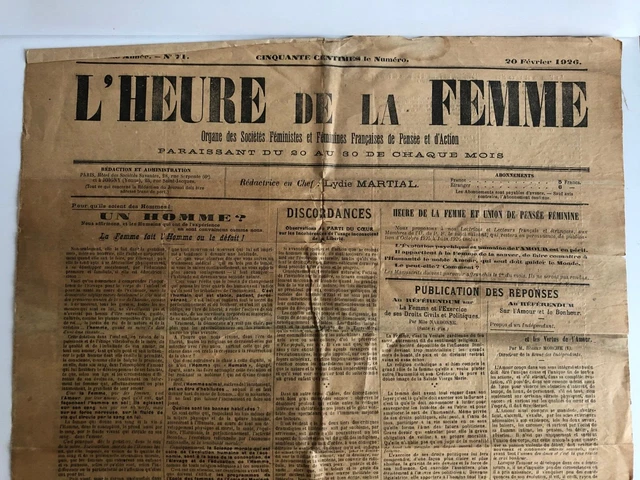 JOURNAL PÉRIODIQUE MENSUEL pensée féministe L'HEURE DE LA FEMME N71 ...