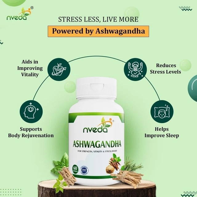 NVEDA ASHWAGANDHA CAPSULES 60 | Stress Relief, Anxiety Support & Energy ...