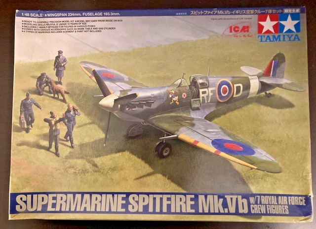 SUPERMARINE SPITFIRE MK.VB TAMYA 1/48 with RAF crew EUR 30,00 - PicClick FR