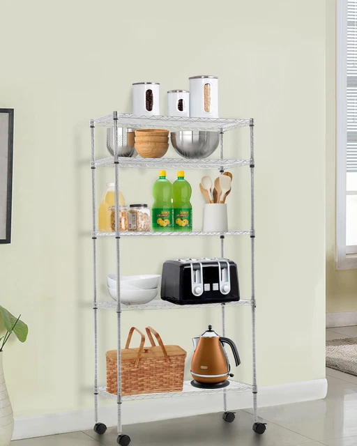 STORAGE SHELVES HEAVY Duty Shelving 5 Tier Layer Wire Shelving Unit ...