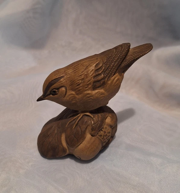 WREN ON ACORN Poole Pottery figurine- vintage,hand made, signed ...