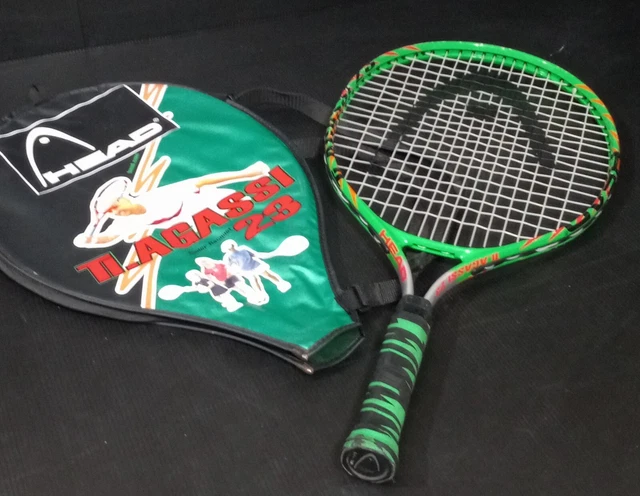 HEAD ANDRE AGASSI 23 Racquet Tennis Ball Racquet & Zip cover Lime Green ...