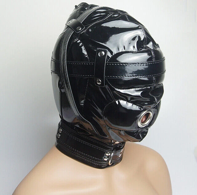 SENSORY DEPRIVATION FULL Head Hood Headgear Mask Binding Open Mouth ...