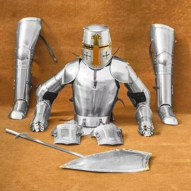 MEDIEVAL ARMOR SUIT Templar Wearable Crusader Full Body Armour Knight ...