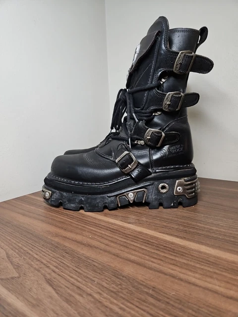NEW ROCK REACTOR Boots Unisex Black Platform Boots 43 C GothPunk Size ...