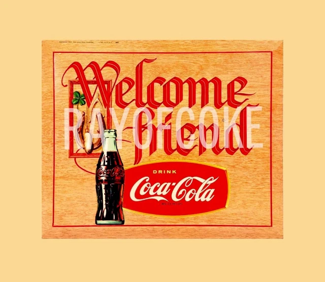 1950S COCA-COLA WELCOME Friend Cardboard Sign Reprint £22.72 - PicClick UK