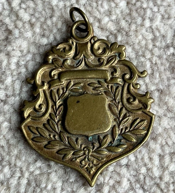 ANTIQUE LARGE WATCH Fob / Shield / Albert Watch Charm by S M E 18ct ...