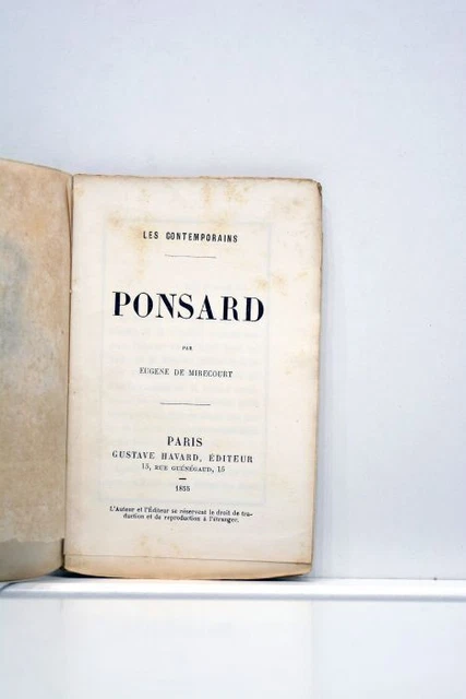 LIVRE ANCIEN MIRECOURT Ponsard Portrait Autographe 1855 EUR 40,00 ...