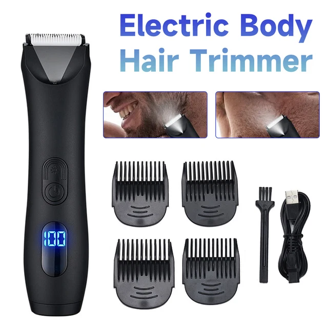 ELECTRIC MEN'S MANSCAPING Pubic Hair Trimmer Waterproof Groin Ball Body ...