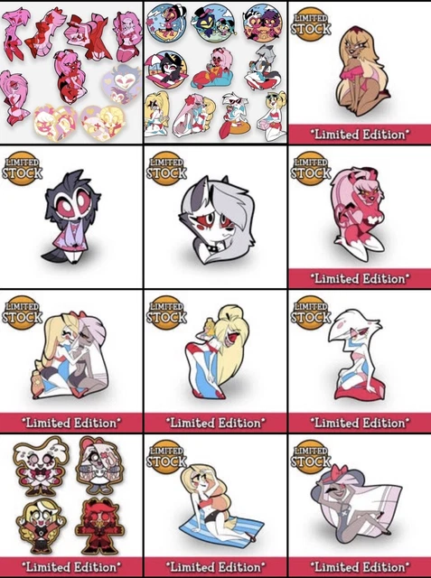 MYSTERY HELLUVA BOSS Hazbin Hotel Pin Keychain Standee Pin-up Loona ...