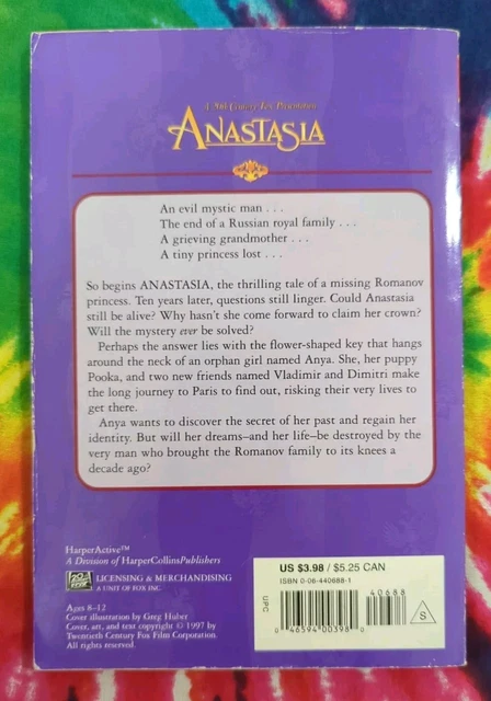 ANASTASIA: THE MOVIE Novel (Cathy East Dubowski, 1997) Paperback Book £ ...