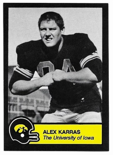 CARTE ALEX KARRAS 1988 Iowa Hawkeyes Football Pas de prix de réserve MT ...