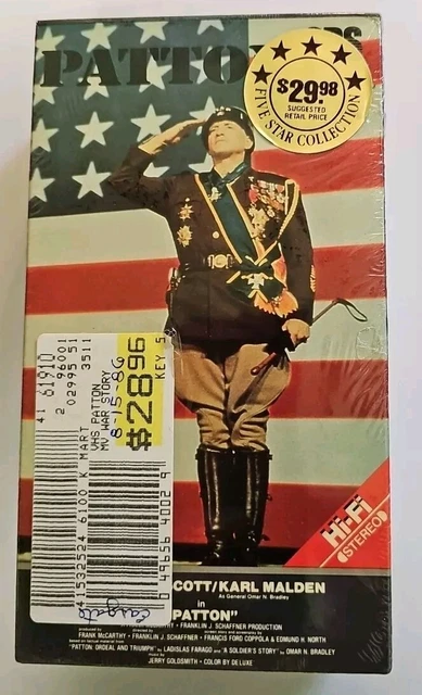 PATTON VHS 2-TAPE Set SEALED Watermarks CBS Fox NO BARCODE George C ...