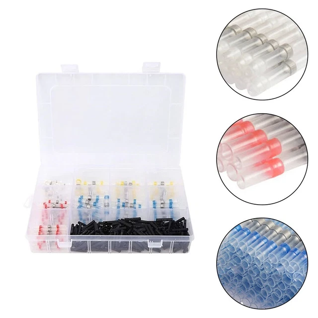 JEU DE CONNECTEURS de fil à souder compacts 250 pièces avec thermorétractable EUR 10,94 ...