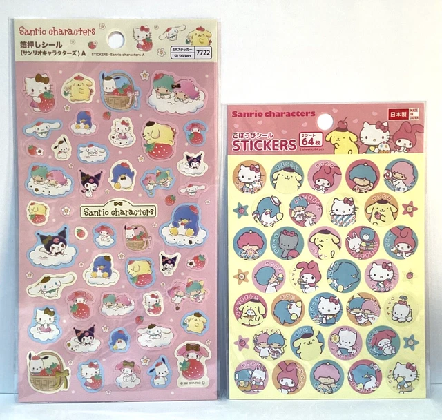 SANRIO CHARACTERS STICKERS Set Hello Kitty Daiso Cute Kawaii Stationary ...
