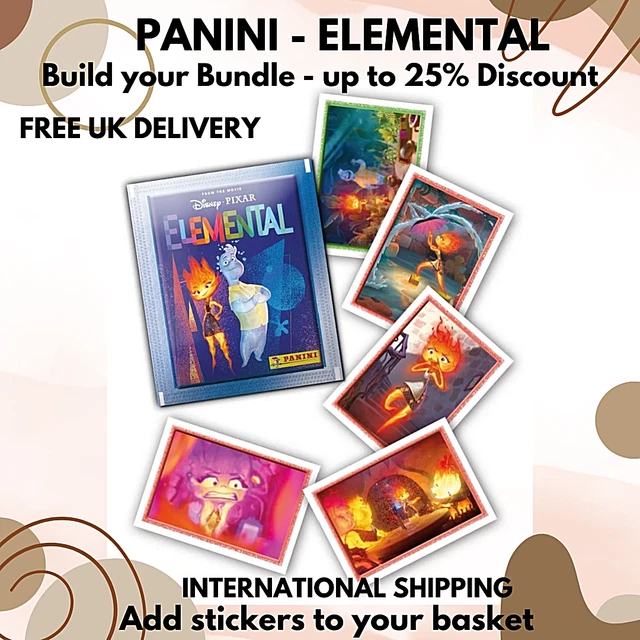PANINI ELEMENTAL DISNEY Pixar Single Stickers choose one from 1-168, H1 ...