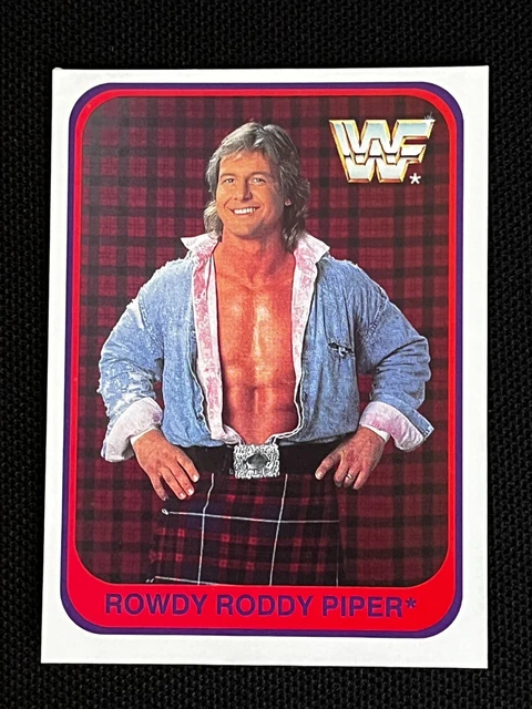 CARTE ROWDY RODDY Piper # 10 Merlin Trading Card Wwf Catch Superstar ...