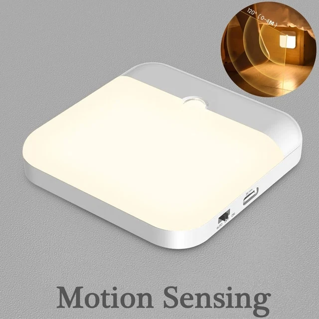 MOTION SENSOR NIGHT Light USB-C Rechargeable Lamp PIR Bathroom Magnetic ...