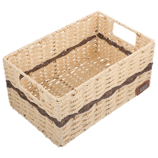 PANIER DE RANGEMENT Paille Pour Salon Organiseur Table Tissé EUR 31,85 ...