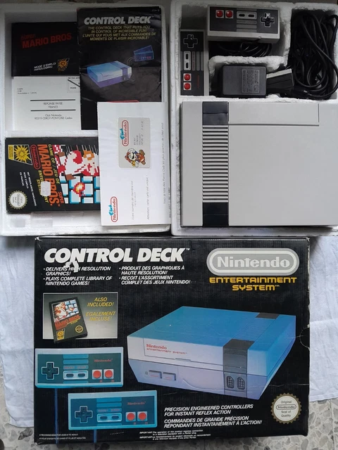 RARE CONSOLE NINTENDO Nes Control Deck + manettes + boîte + Mario ...