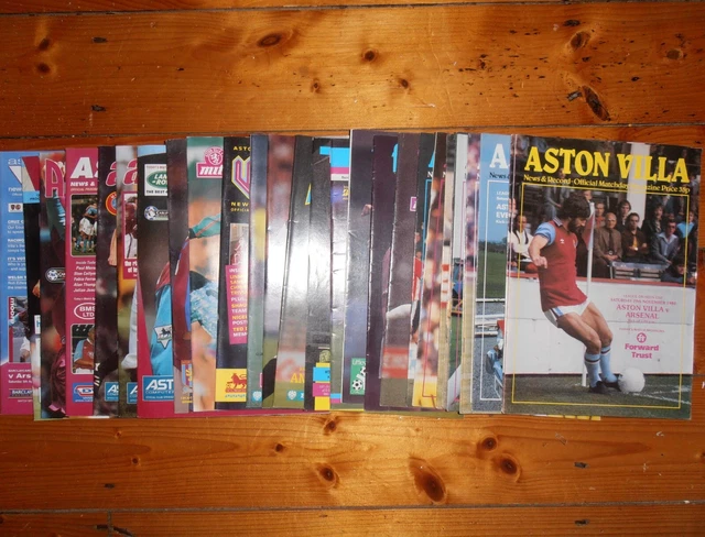 20 X ASTON VILLA FC HOME PROGRAMMES (1980-2003) - ALL DIFFERENT ...