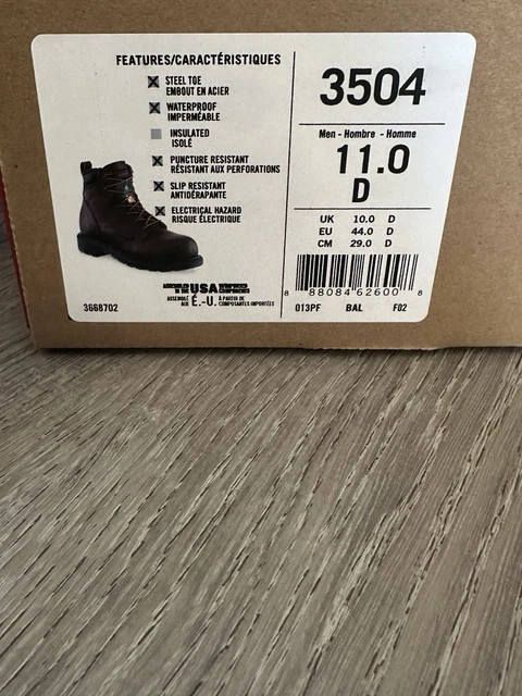 RED WING SUPER Sole 2.0 6-Inch Work Boots Men's 11DWaterproof Steel Toe ...