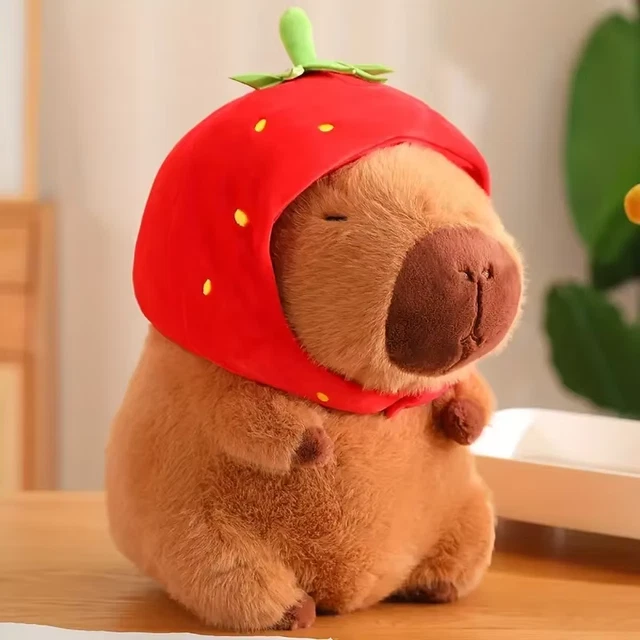 ? 23CM CAPYBARA Plush Toy with Removable Strawberry Hat – Cute Stuffed ... ? 23CM CAPYBARA Plush Toy with Removable Strawberry Hat – Cute Stuffed ...