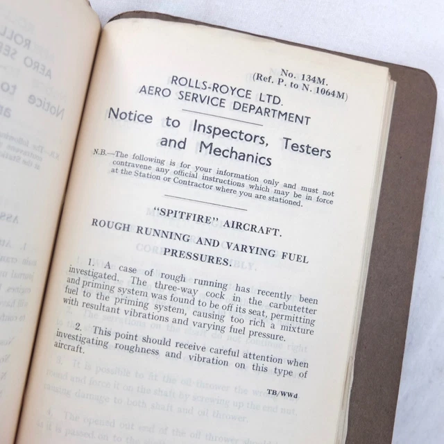 WW2 1939 ROLLS Royce Aero Engine Manual Magneto Merlin I & Ii Spitfire ...