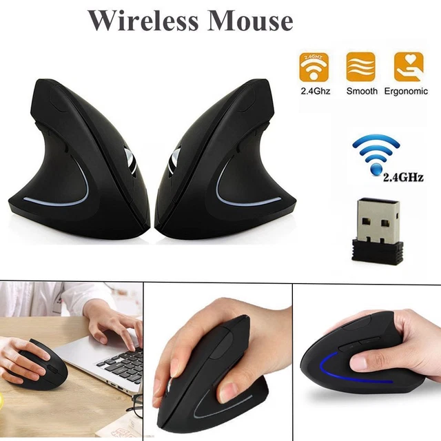 USEFUL WRIST REST 1200 DPI Wireless Mouse Ergonomic Vertical Mice 6 ...