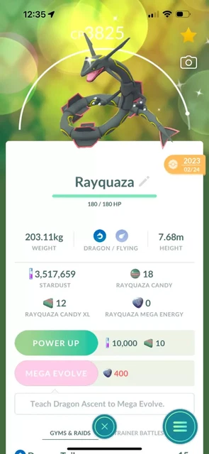 POKÉMON GO- SHINY Rayquaza Level 40 3moveset (Random Move) -T r a d e Go EUR 11,77 - PicClick FR