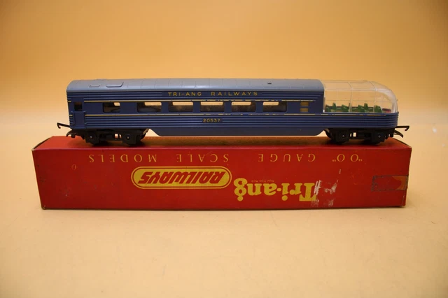 TRIANG RAILWAYS R.133 Observation Car - Blue and Yellow - Boxed £10.00 ...