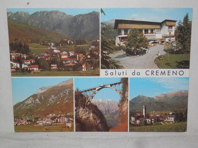 VECCHIA CARTOLINA FOTO d epoca di Cremeno panorama veduta ponte scorcio ...