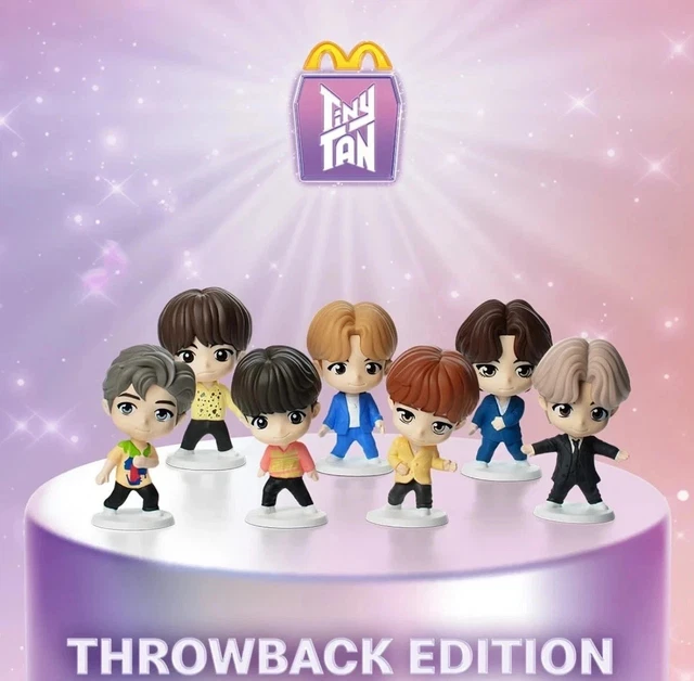 RARE FULL SET of 7 THROWBACK Toys 2025 McDonald's TINY TAN x BTS Happy Meal Toys £62.17 ...