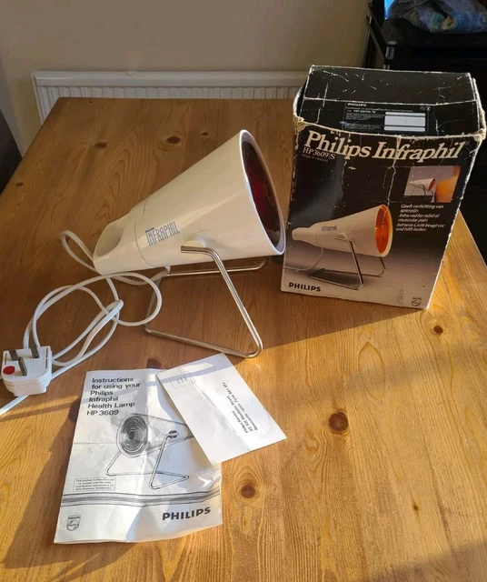 VINTAGE PHILIPS INFRAPHIL HP3609/S Heat Lamp - Boxed Tested & Working £ ...