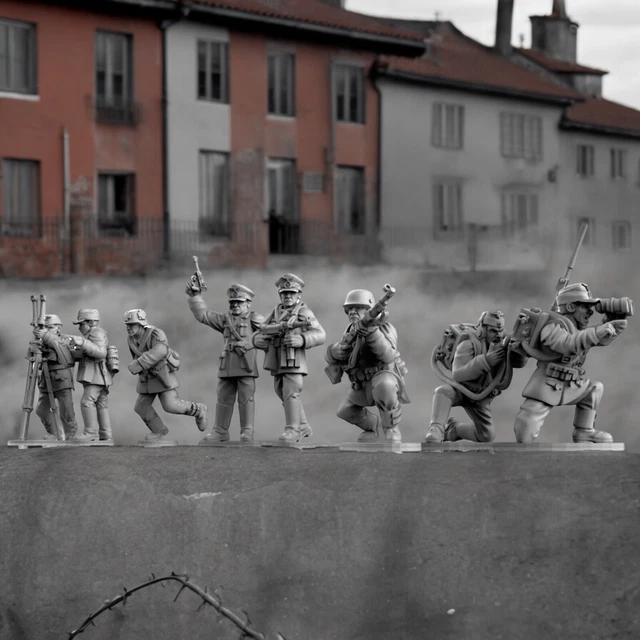 WW2 LUFTWAFFE FIELD Division HQ Figures X8 28mm Wargames Bolt Action ...