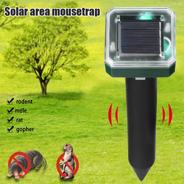 SNAKE MOUSE SOLAR Pawer Mole Rat Deterrent Ultrasonic Repeller Pest ...