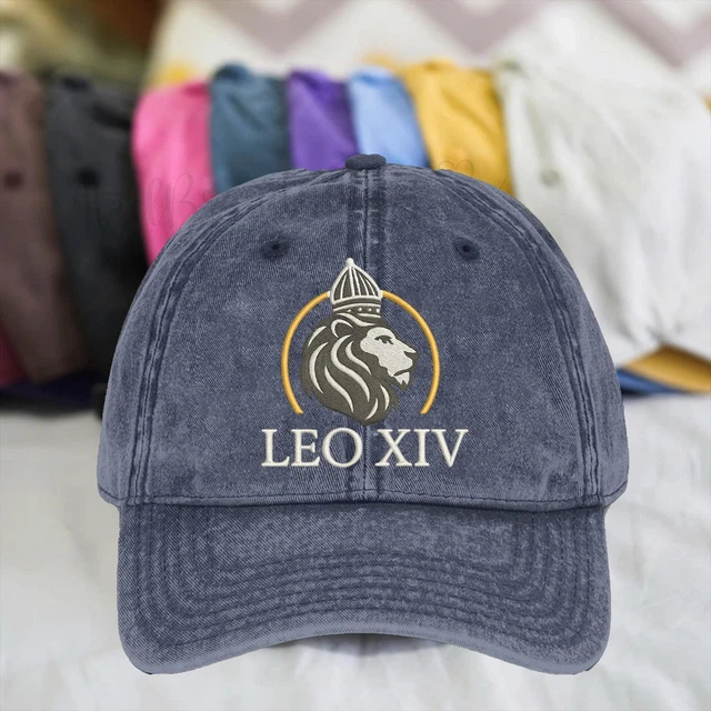 POPE LEO XIV Embroidered Washed Hat, Vatican Catholic Vintage Baseball ...