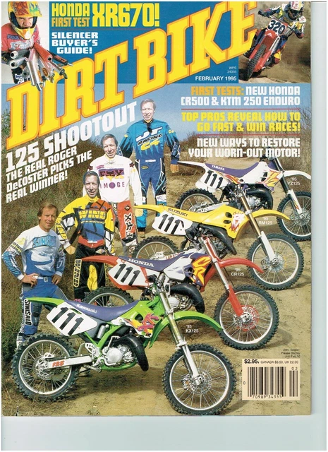 FEBRUARY 1995 DIRT Bike motorcycle magazine Kawasaki Yamaha Honda ...