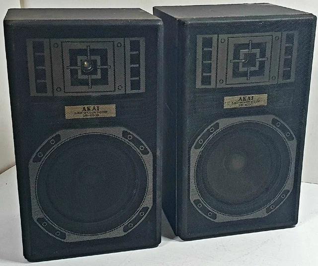 RETRO PAIR OF Akai Bookshelf 2-way Speakers SW-M230 GC Wood Box - sound ...