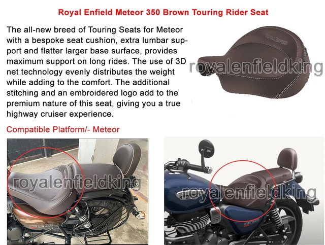 GENUINE ROYAL ENFIELD Meteor 350 Brown Color Touring Rider Seat £109.87 ...