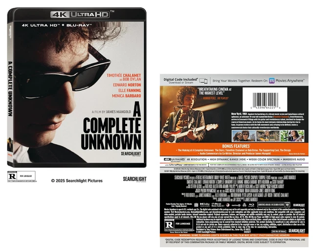 A COMPLETE UNKNOWN (2024): Bob Dylan, Docudrama - NEW US RgFree 4K UHD + BLU-RAY $84.65 ...