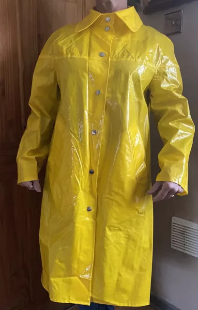 Vintage Shiny Pvc Yellow Rukka Raincoat Mac 60s Mod £113 11 Picclick Uk